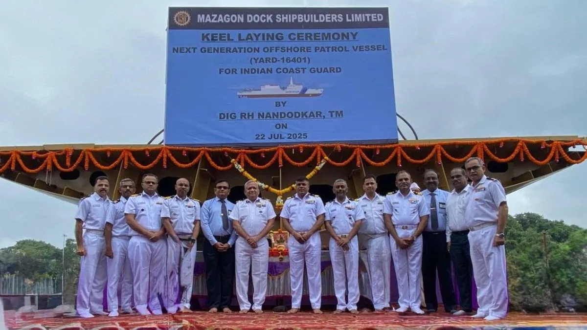 Coast Guard lays keel of first next-gen OPV at Mazagon Dock