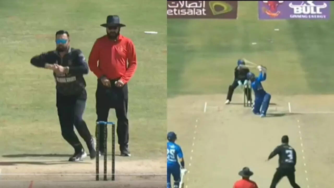 Son schools father! Mohammad Nabi's ball sent into orbit by Hassan ...
