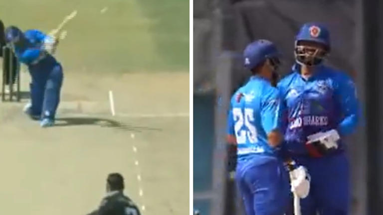 Father vs Son: Hassan Eisakhil hits Mohammad Nabi for six in Afghan League