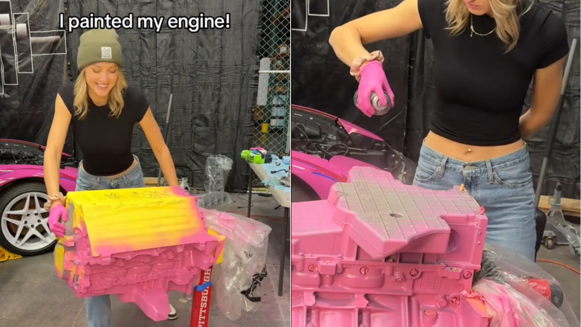 Too Much Pink? | Corvette LS Engine Build Paint Reveal