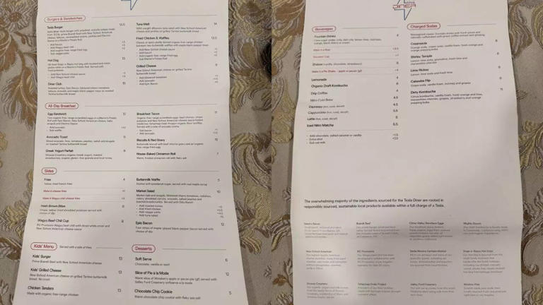 Tesla Diner LA Menu: Full list of food items and their prices
