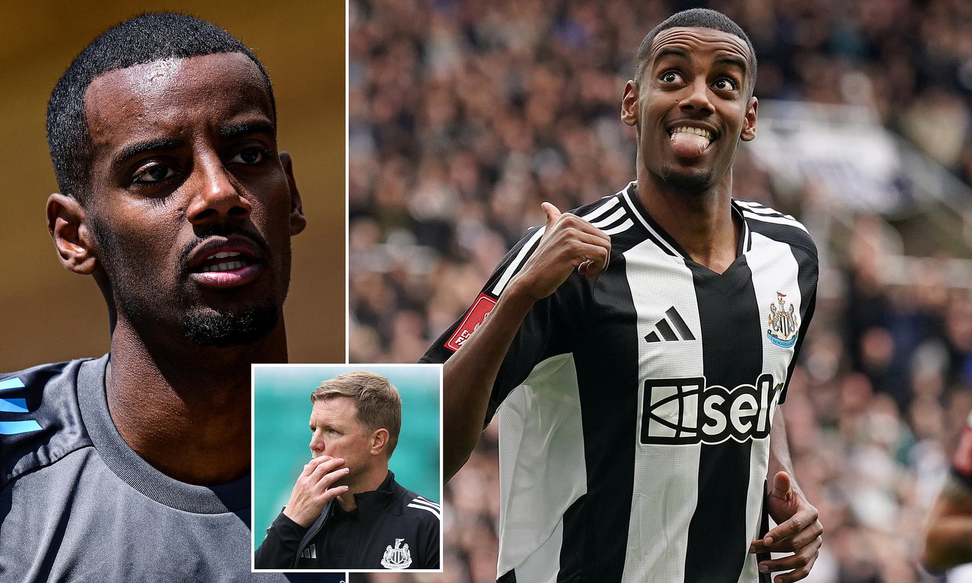 Alexander Isak appears to train alone at Newcastle, as 'huge wage ...