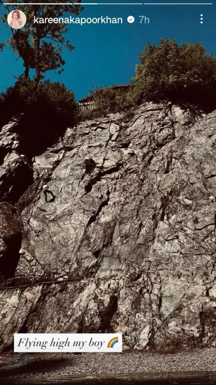Kareena Kapoor Khan cheers for son Taimur as he scales a mountain in ...