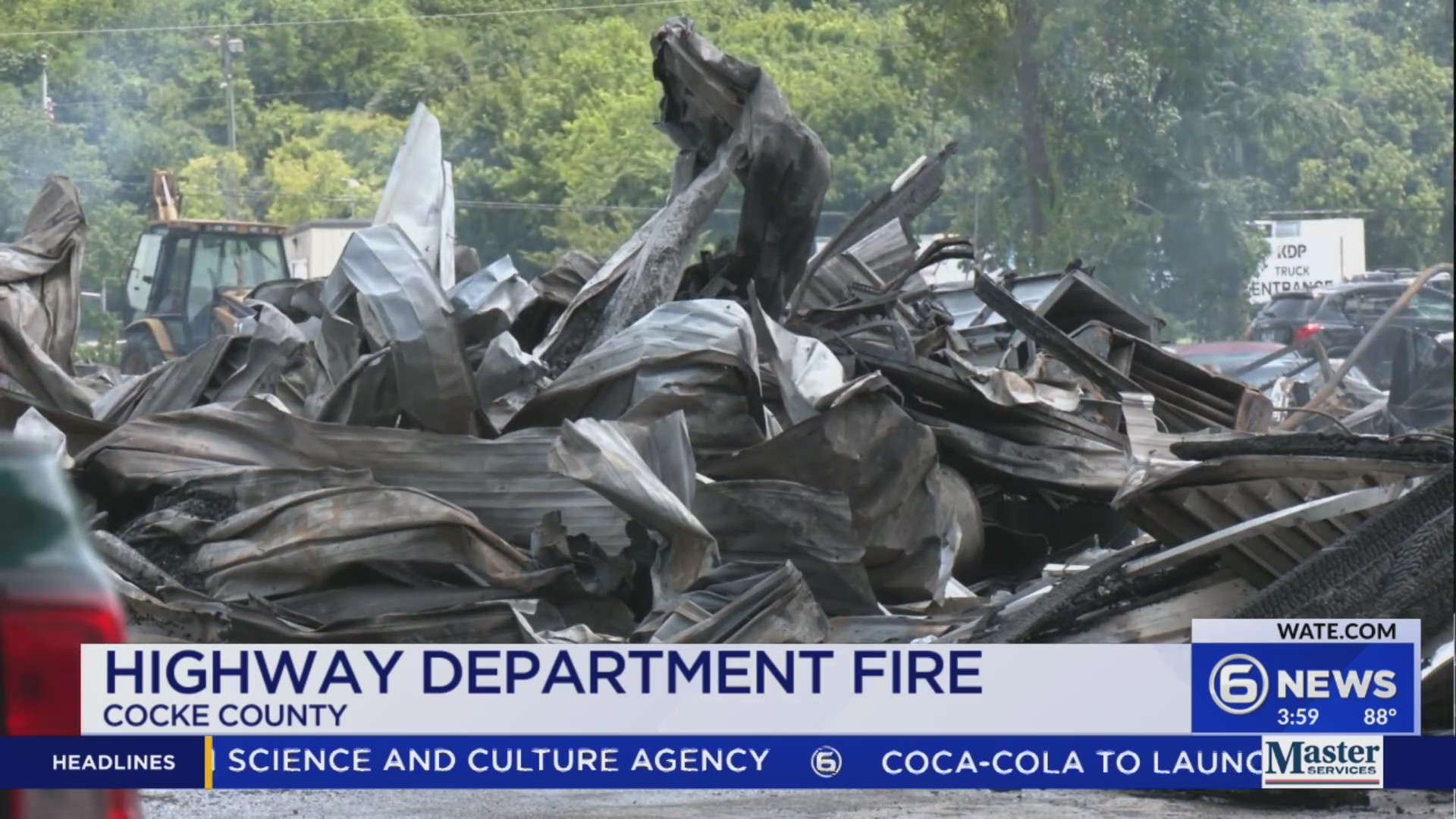Fire at Cocke County Highway Department