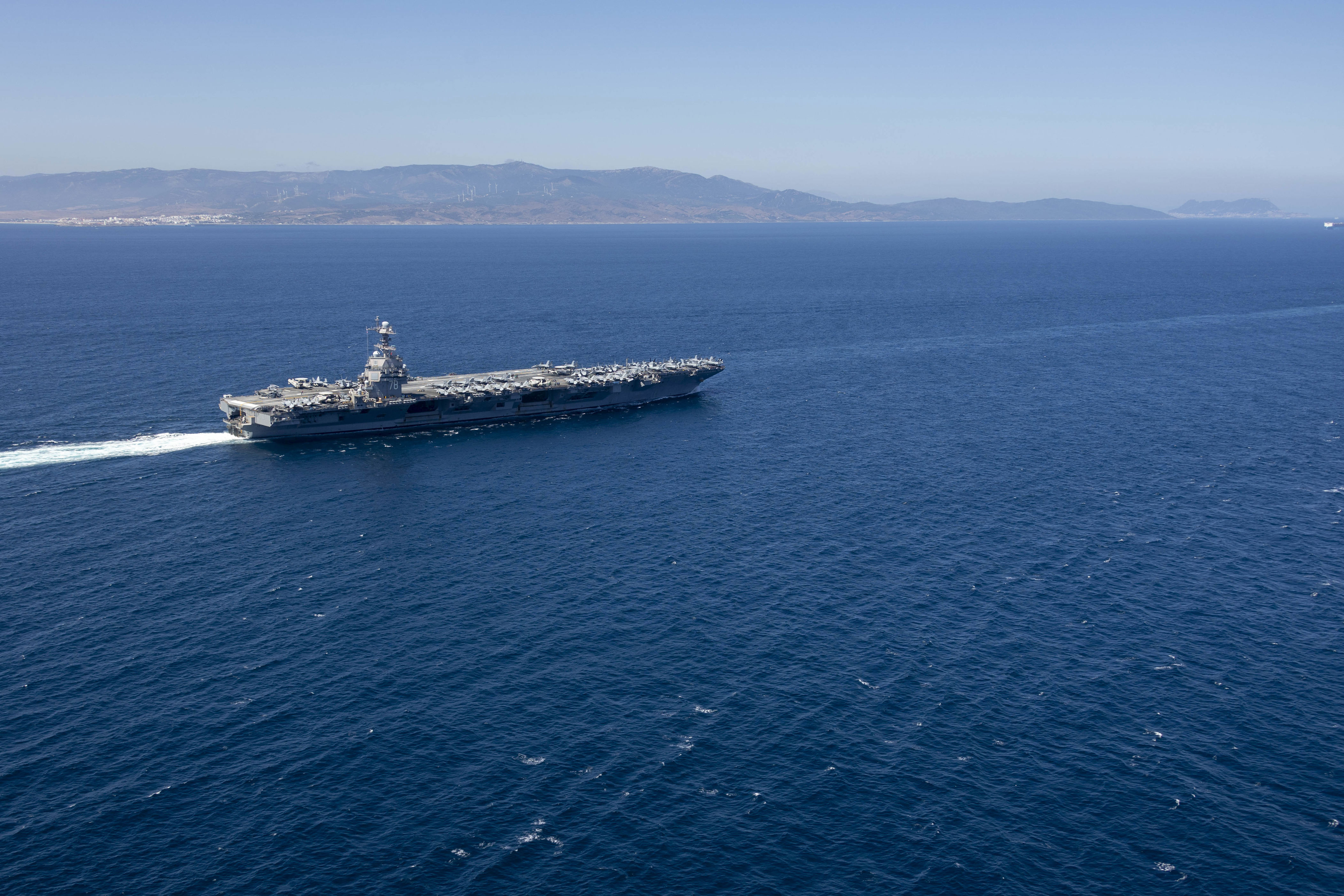 USS Gerald R. Ford transits Strait of Gibraltar