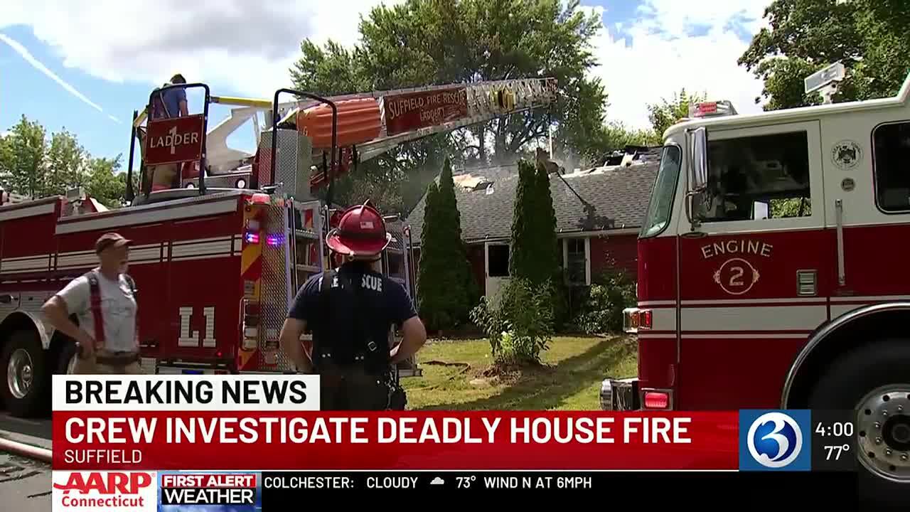 80-year-old woman dies following house fire in Suffield