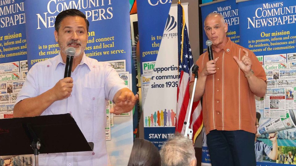 Miami Airport Leaders Speak at CasaCuba | Ralph Cutie & Juan Liscano at ...