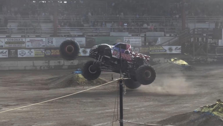 800-pound wheel flies off monster truck during rally, careens out of ...