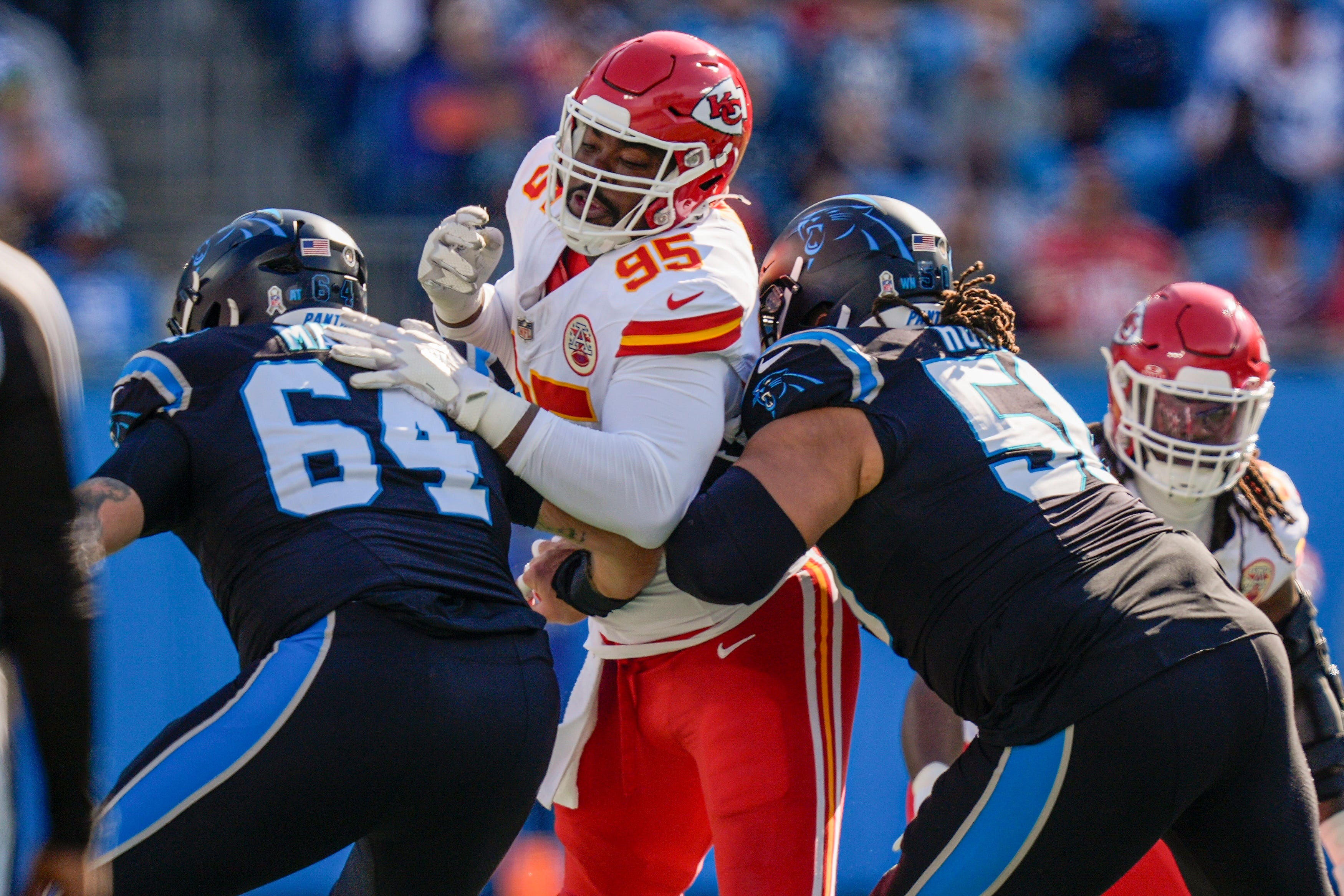 Panthers G Robert Hunt is asked the center competition between Austin ...