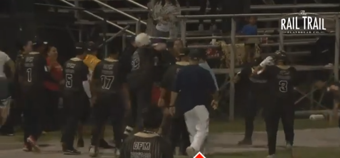 Mass. baseball game suspended after large fight breaks out