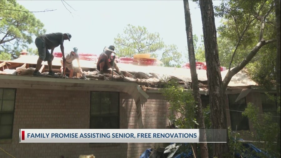 Local community assisting senior with free renovations