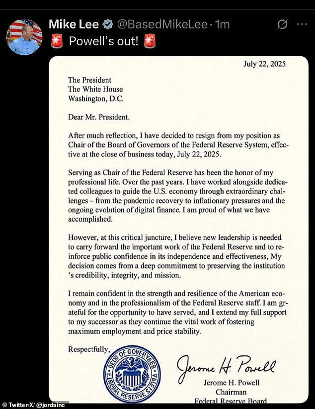 Top Republican mocked after falling for a 'fake' Jerome Powell ...