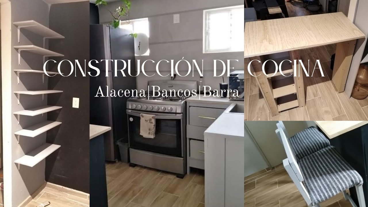Cómo Construir una Cocina Completa: Alacena, Bancos y Barra en Solo 3 m²