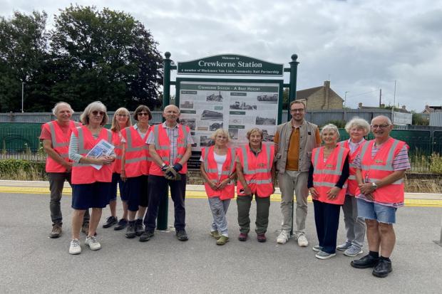 Yeovil MP impressed by colourful railway station in Crewkerne