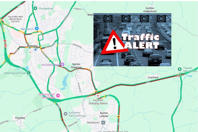 Delays on A14 near Kettering after road closed due to 'police-led incident'