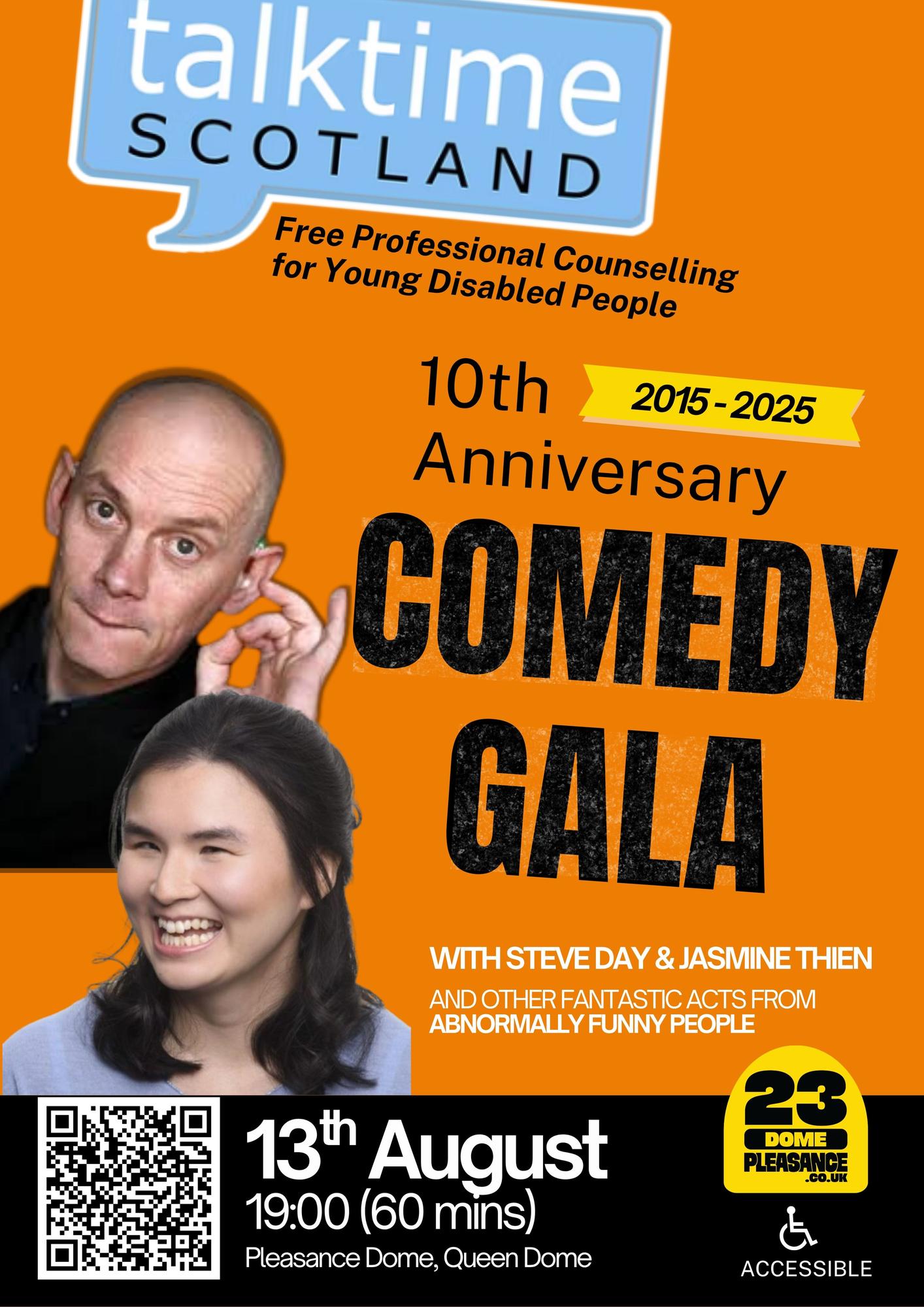 TalkTime Scotland’s 10th anniversary comedy gala at Edinburgh Fringe