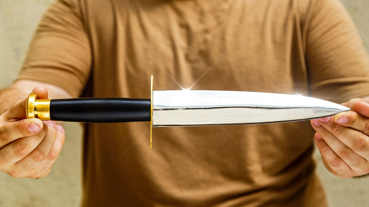 Mega Sharp Dagger Made Of Damascus Steel Made From A Piece Of Metal In ...