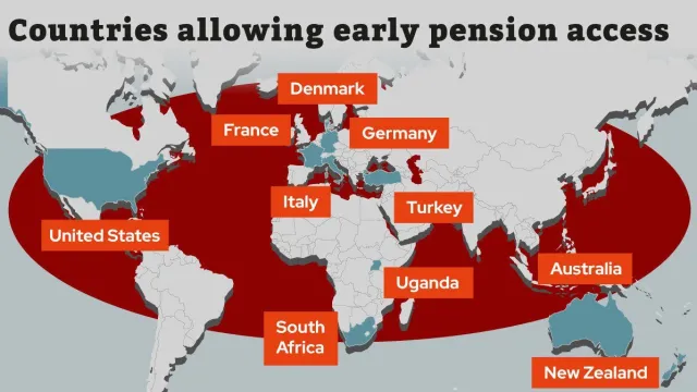 The countries where workers can dip into their pension pots early, mapped