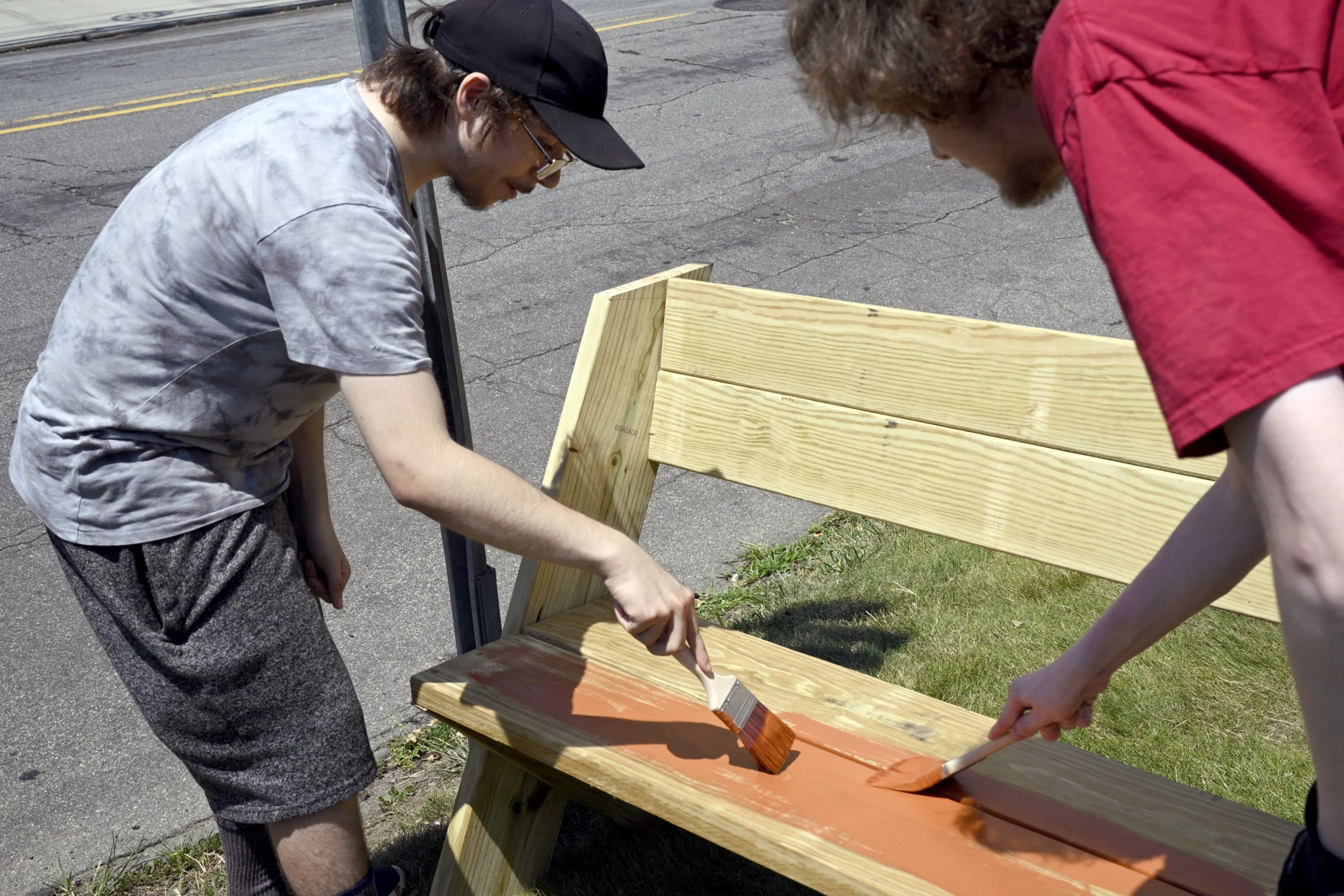 Most Bridgeport bus stops don't feature a bench. So activists built them
