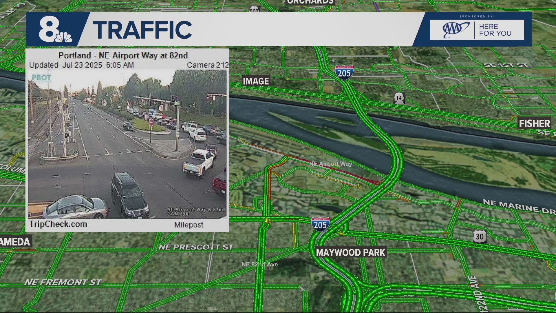 Traffic to Portland International Airport backed up Wednesday morning