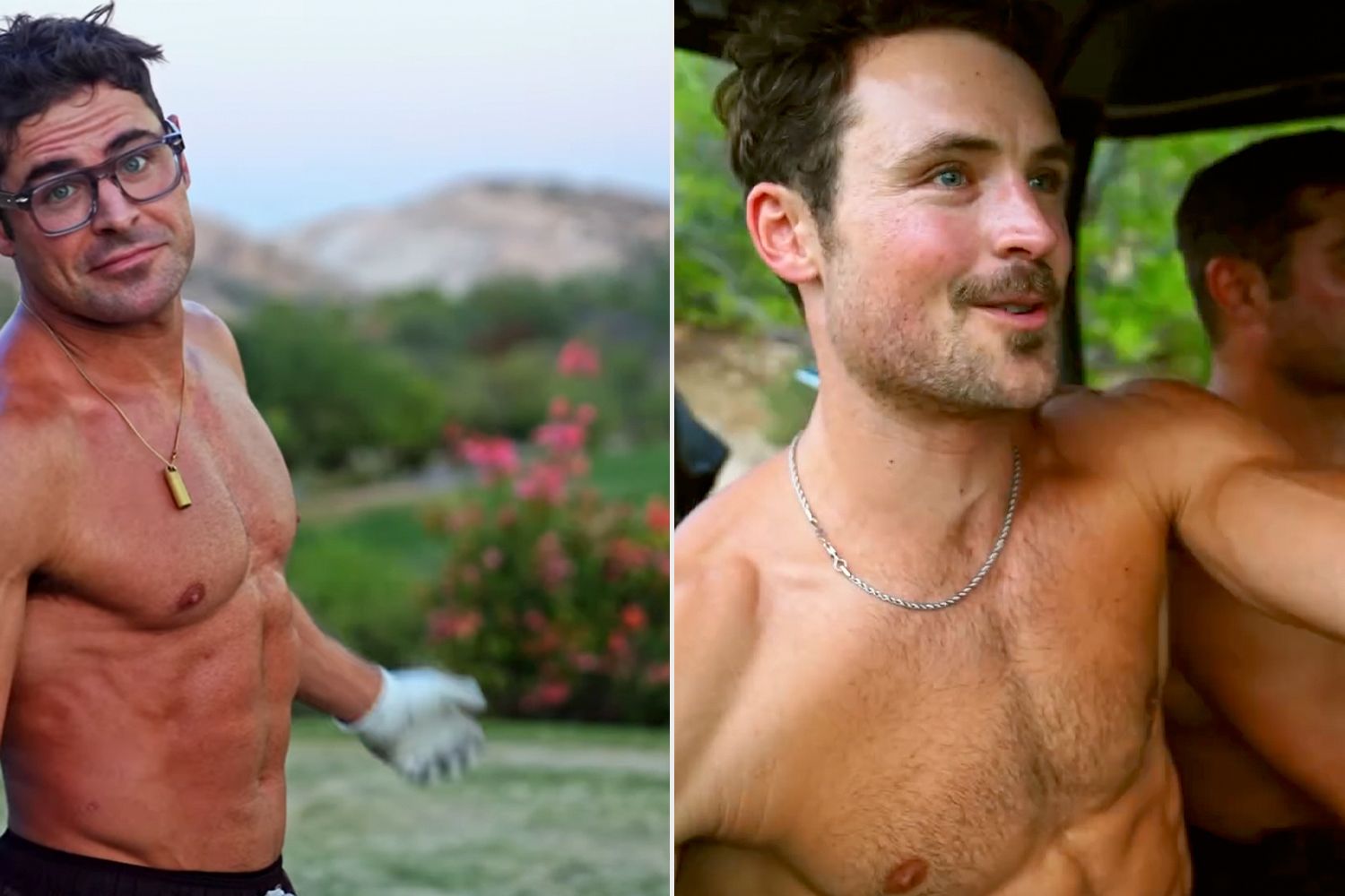 Zac Efron and Brother Dylan Efron Show Off Their Swings and Their Abs for a Shirtless Game of Golf