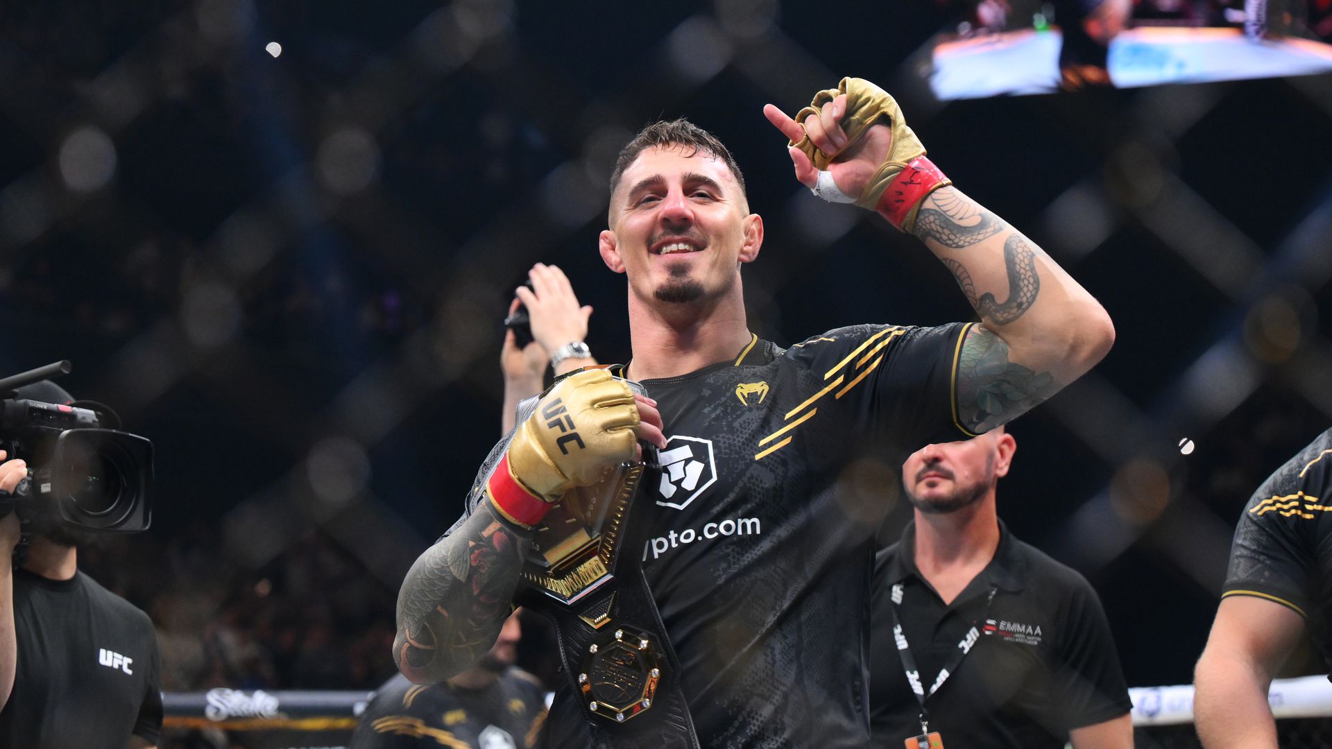 Tom Aspinall reacts to first undisputed heavyweight title defense vs ...