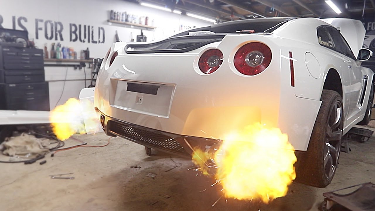 GTR Gets a Titanium Exhaust – Now It Shoots Flames!
