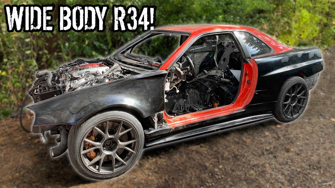Fitting Our Wide Body Kit on the R34 GT-R Body