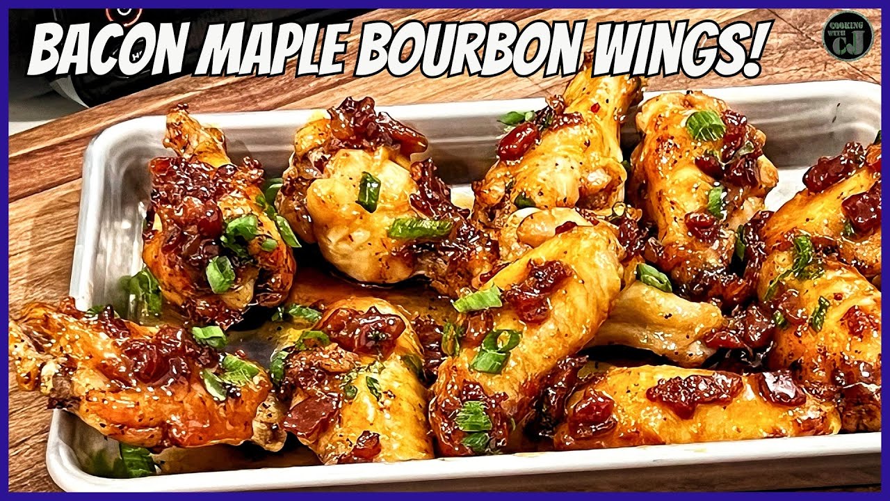 Ninja Foodi Air Fried Chicken Wings with Bacon Maple Bourbon Glaze