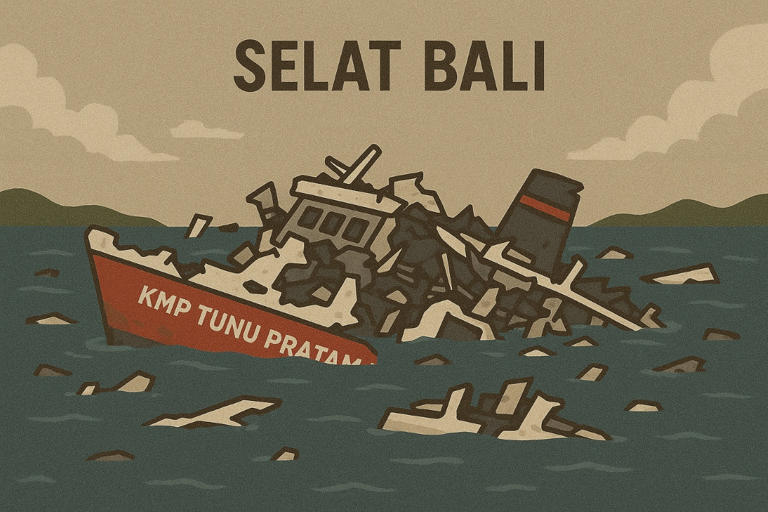 KNKT Ungkap Detik-detik Tenggelamnya KMP Tunu Pratama Jaya di Selat Bali