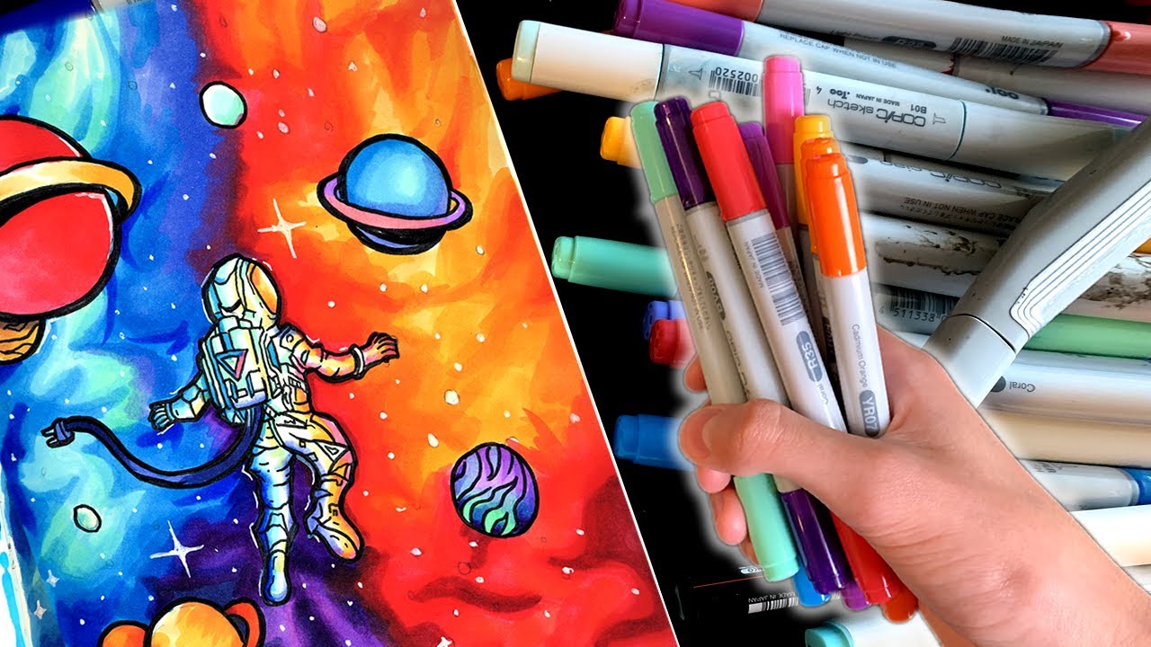 How I Draw a Galaxy Scene Using Copic Markers