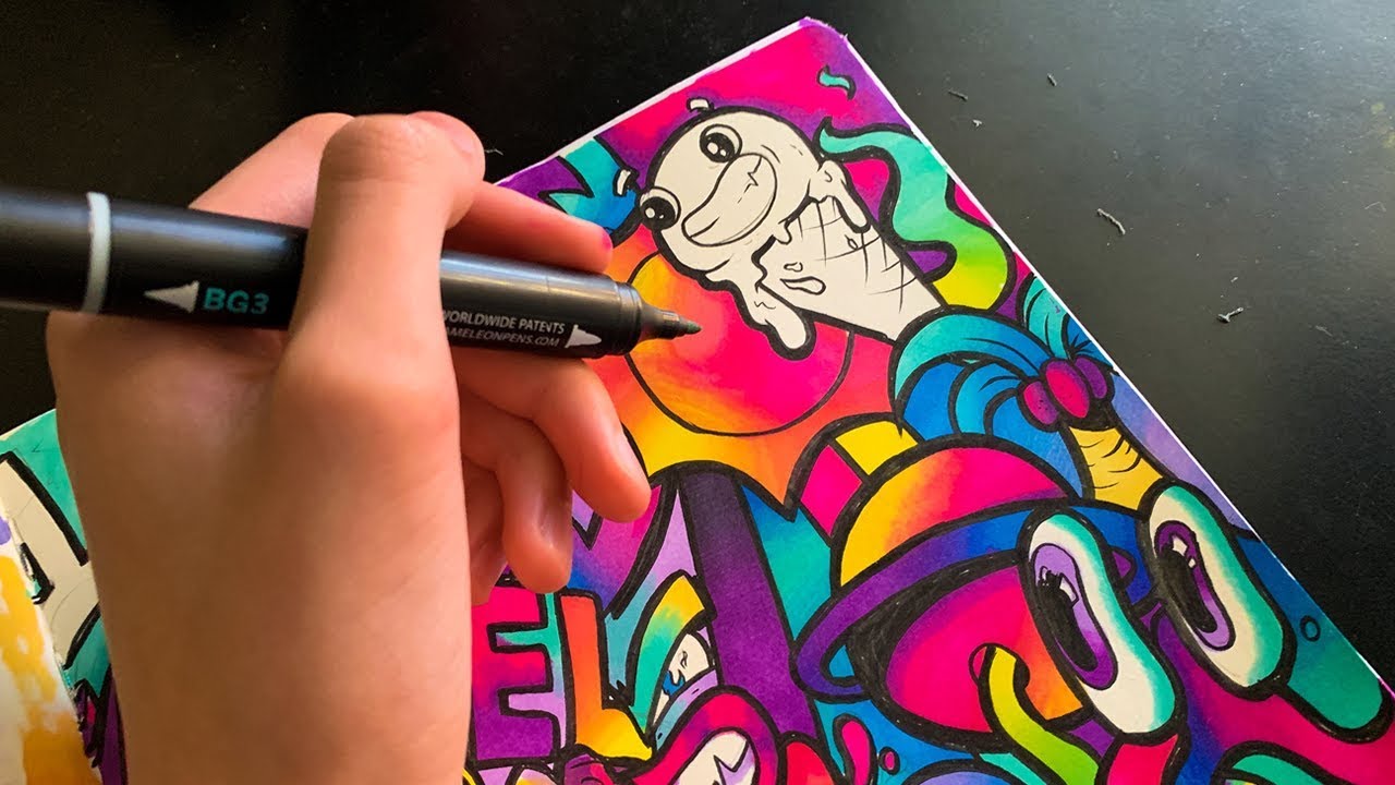My Boldest Marker Drawing So Far – Full Color Doodle Art Process