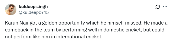 End of Karun Nair's Test career? Fans question batter's future after ...