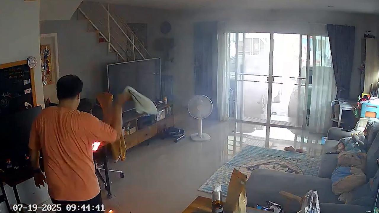 Power bank explodes in flames inside family's living room
