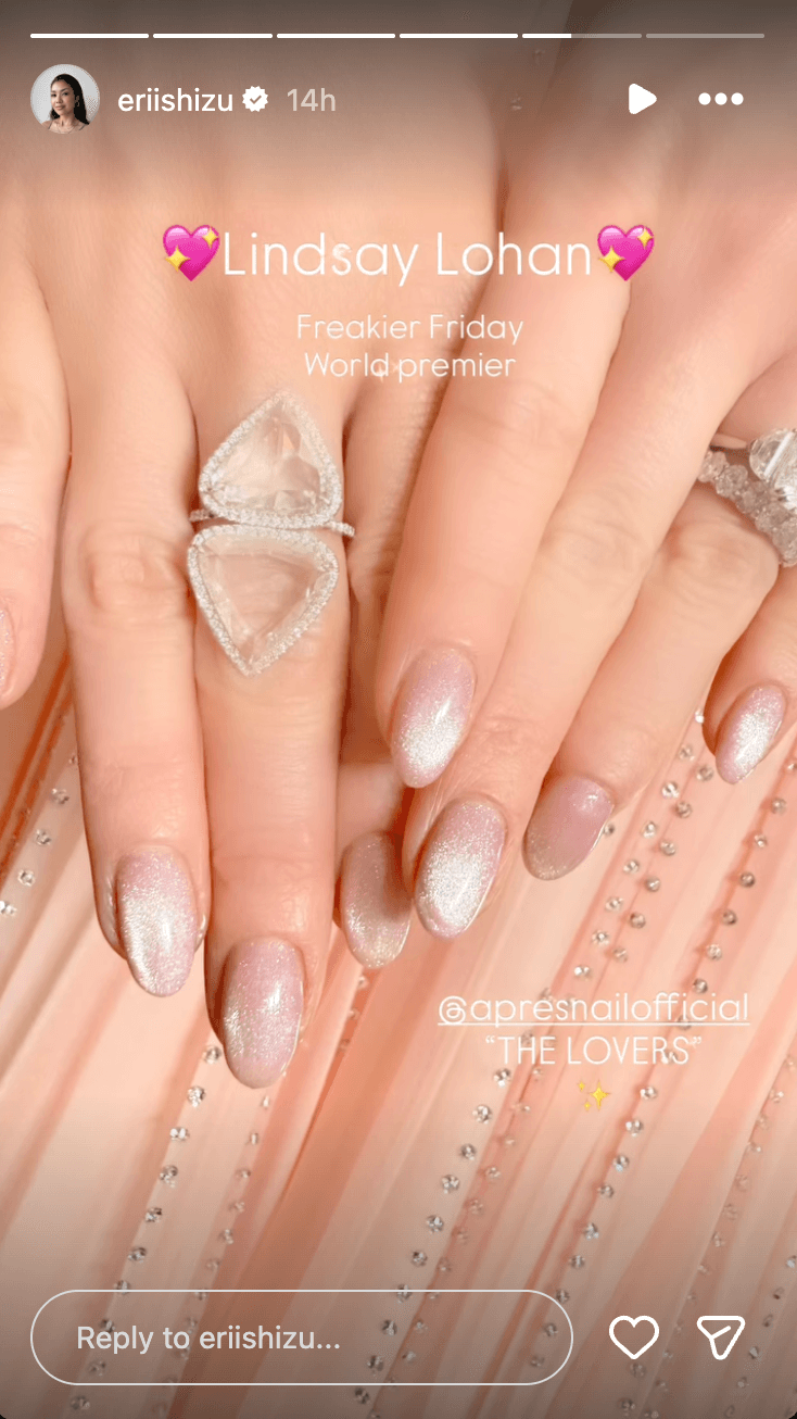 Lindsay Lohan's ‘Sparkling Rosé Nails’ Are Summer's Sweetest Manicure