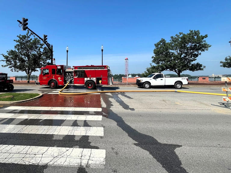 Repurposed Evansville fire truck being used to help clean up the city