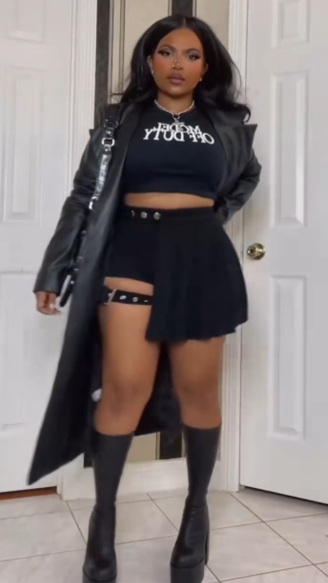 Wednesday-Inspired Look, But Make It a Baddie Statement