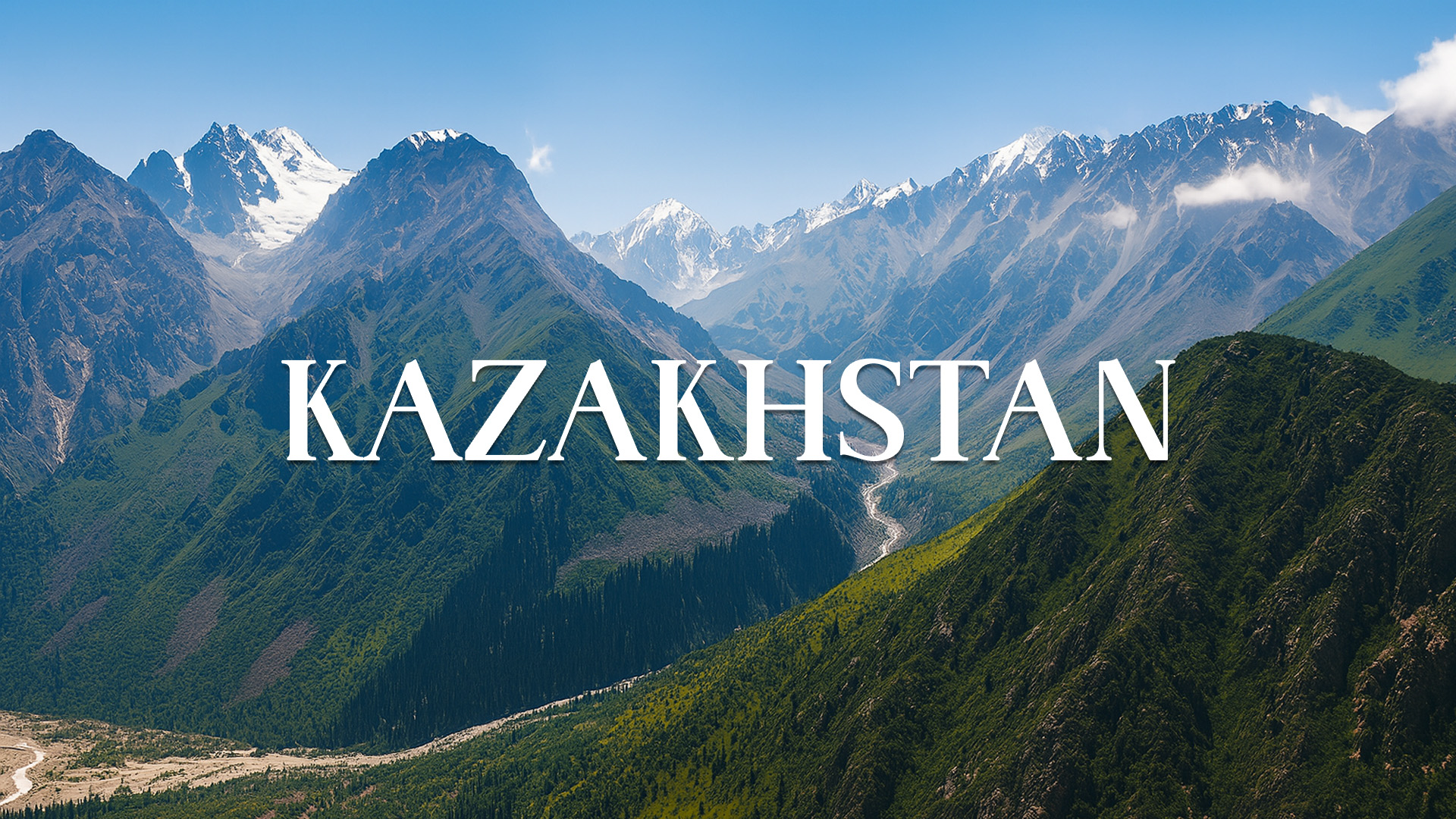 Scener fra by og natur i Kasakhstan 4K