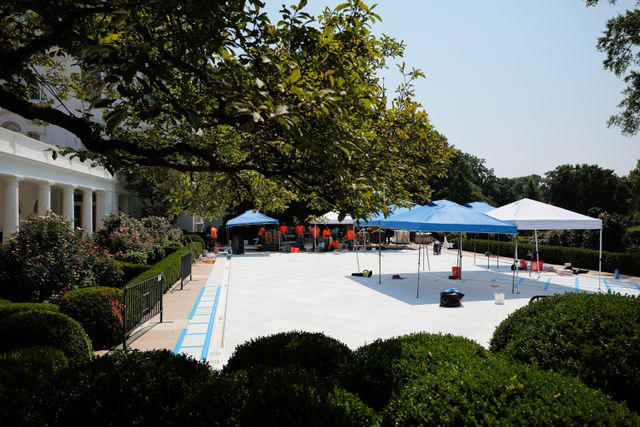 The White House Rose Garden Lawn Is Officially Gone: See the Latest ...