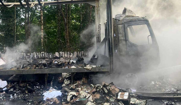 Chaos in Lucan as truck packed with flammable materials erupts