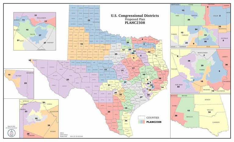 First Texas congressional redistricting map has been released. Here it is.