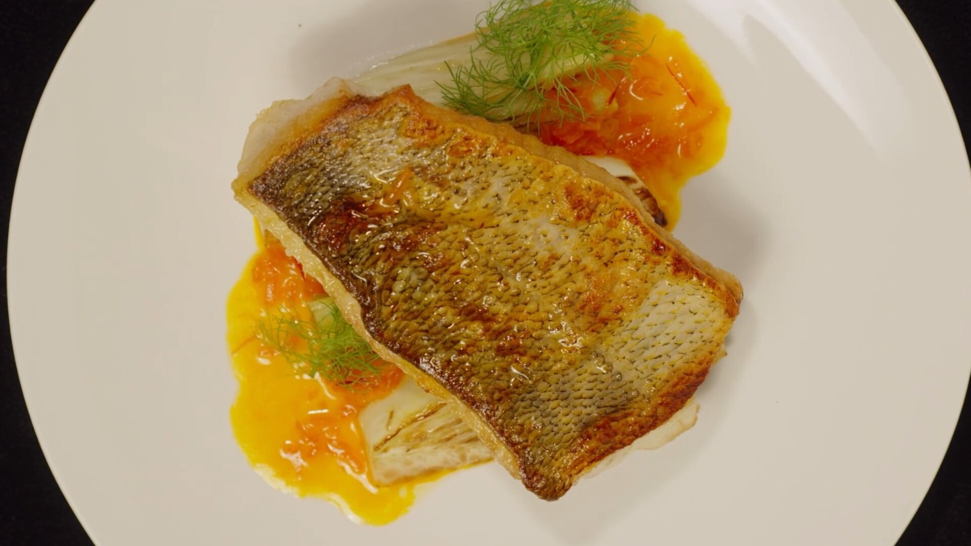 Buttery pickerel with wine steamed fennel