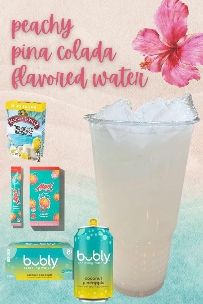 Peachy Pina Colada Flavored Water: Tropical Vibes in a Cup