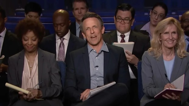 Seth Meyers Gets Karoline Leavitt to Roast Trump in Fake Press ...