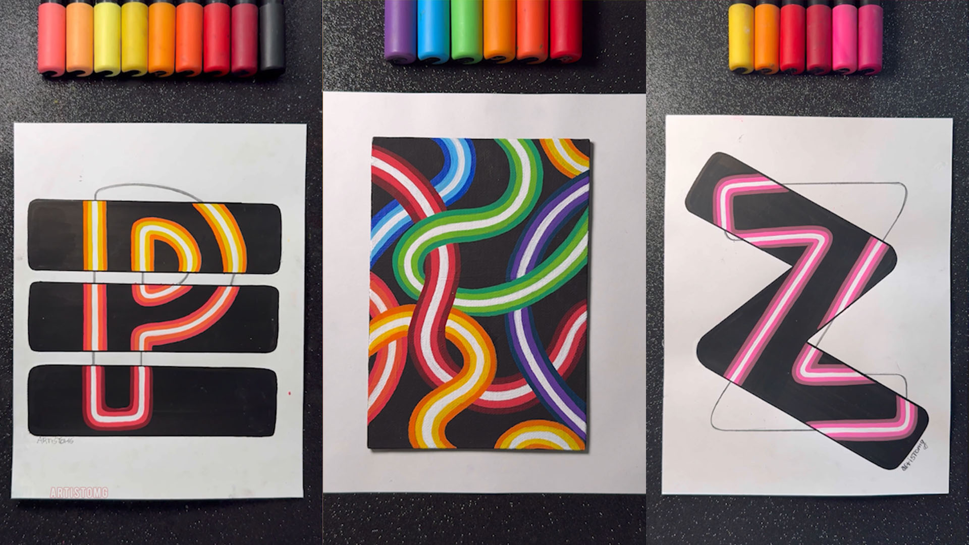 How To Make Glowing Letter Art With Colorful Illusions