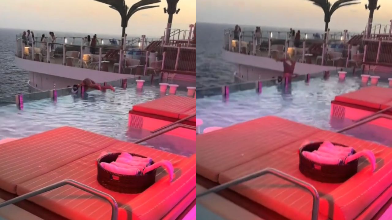 Scary video shows Royal Caribbean passenger falling over edge of ...