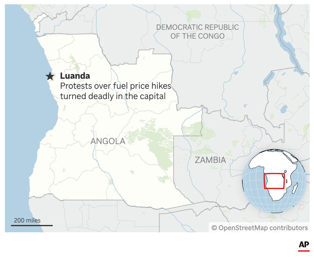 Fuel price protests in Angola this week left 22 dead while 1,200 people ...