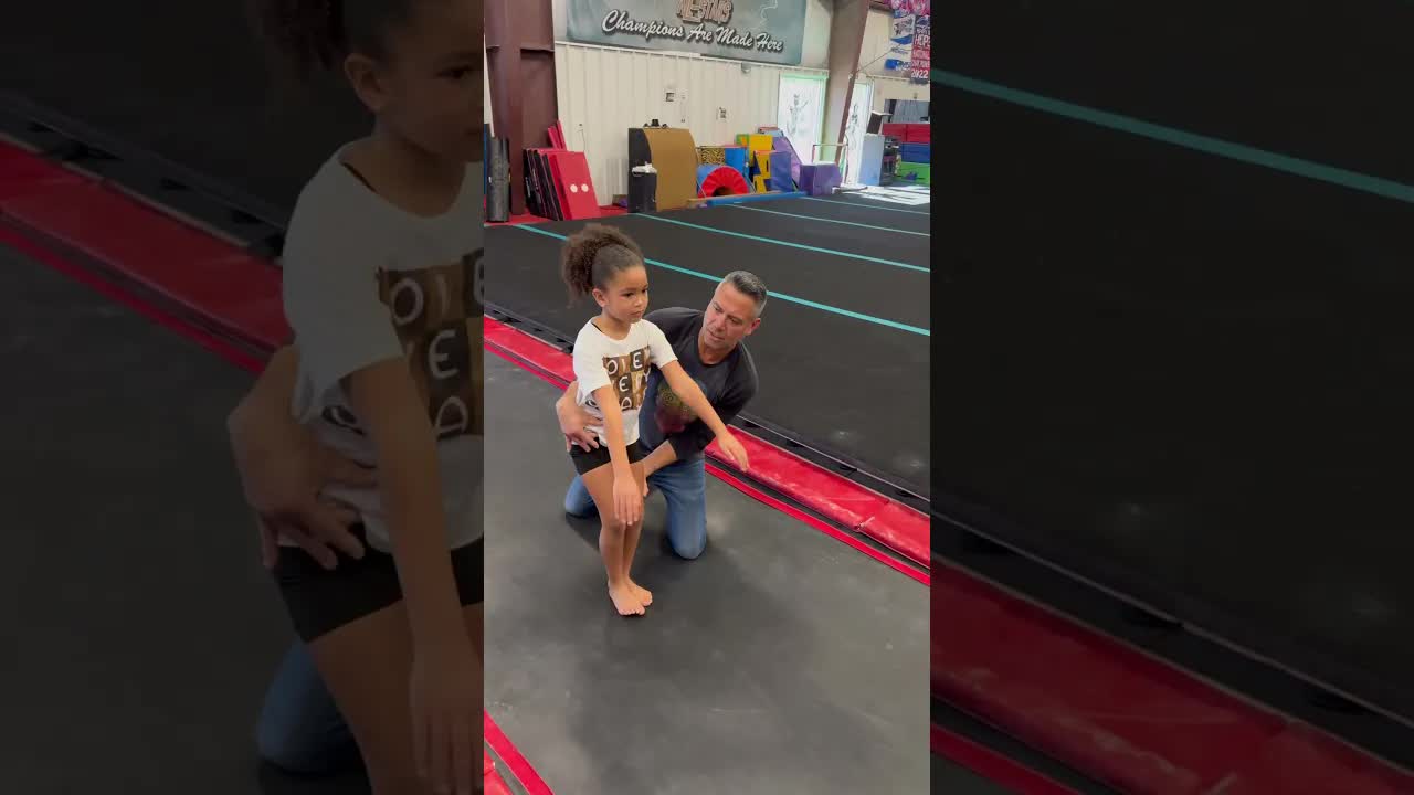 scarlett and tiania: scarlett gray having fun at gymnastics training ...