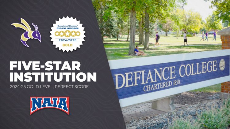 Defiance College awarded by NAIA national office