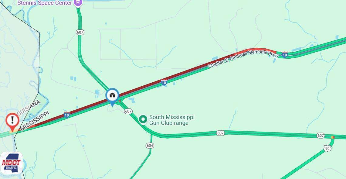 Multiple crashes causing significant backup on I-10 in South MS, MDOT warns